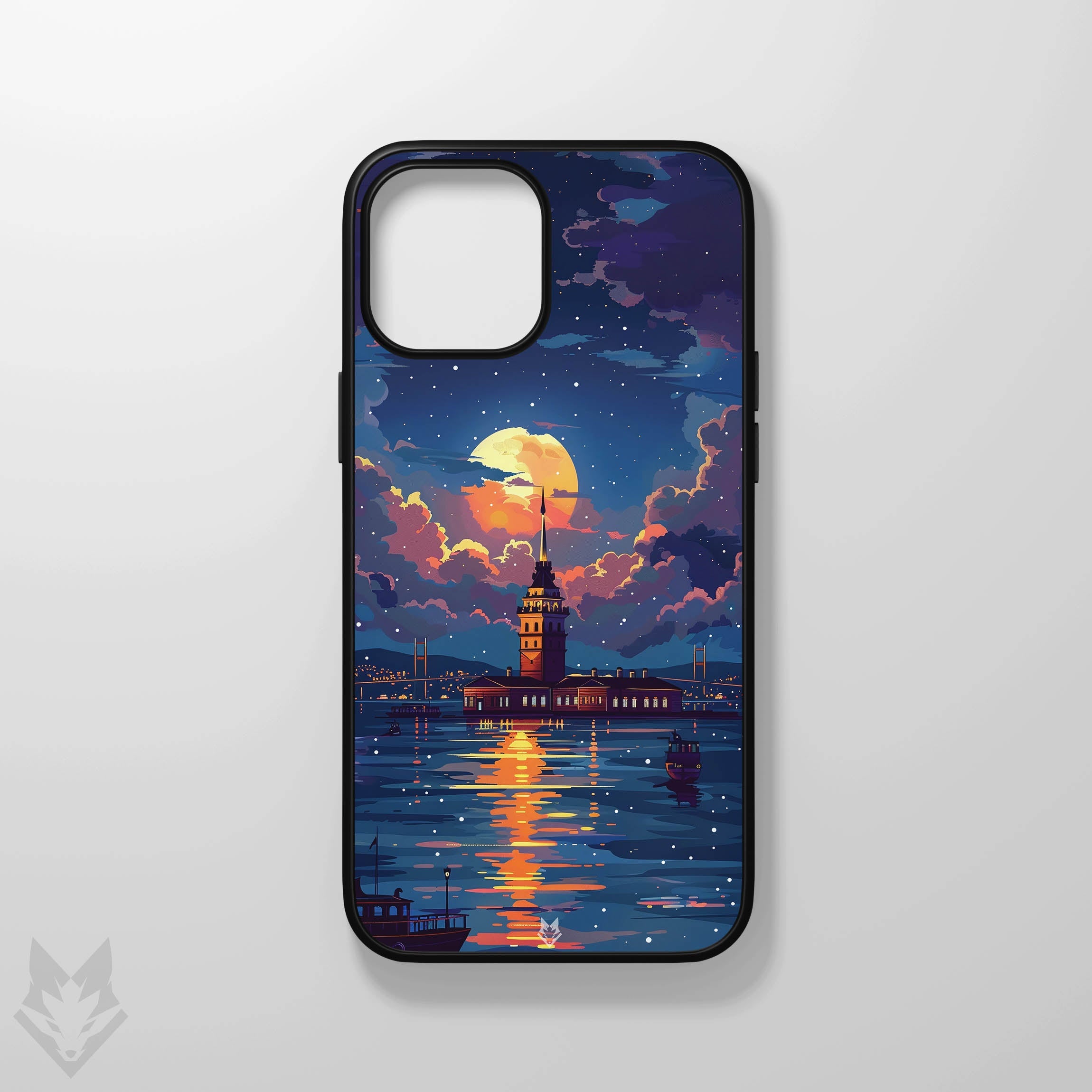 Tempered Glass Glossy iPhone Case Cityscape Kız Kulesi – Vulpa Design