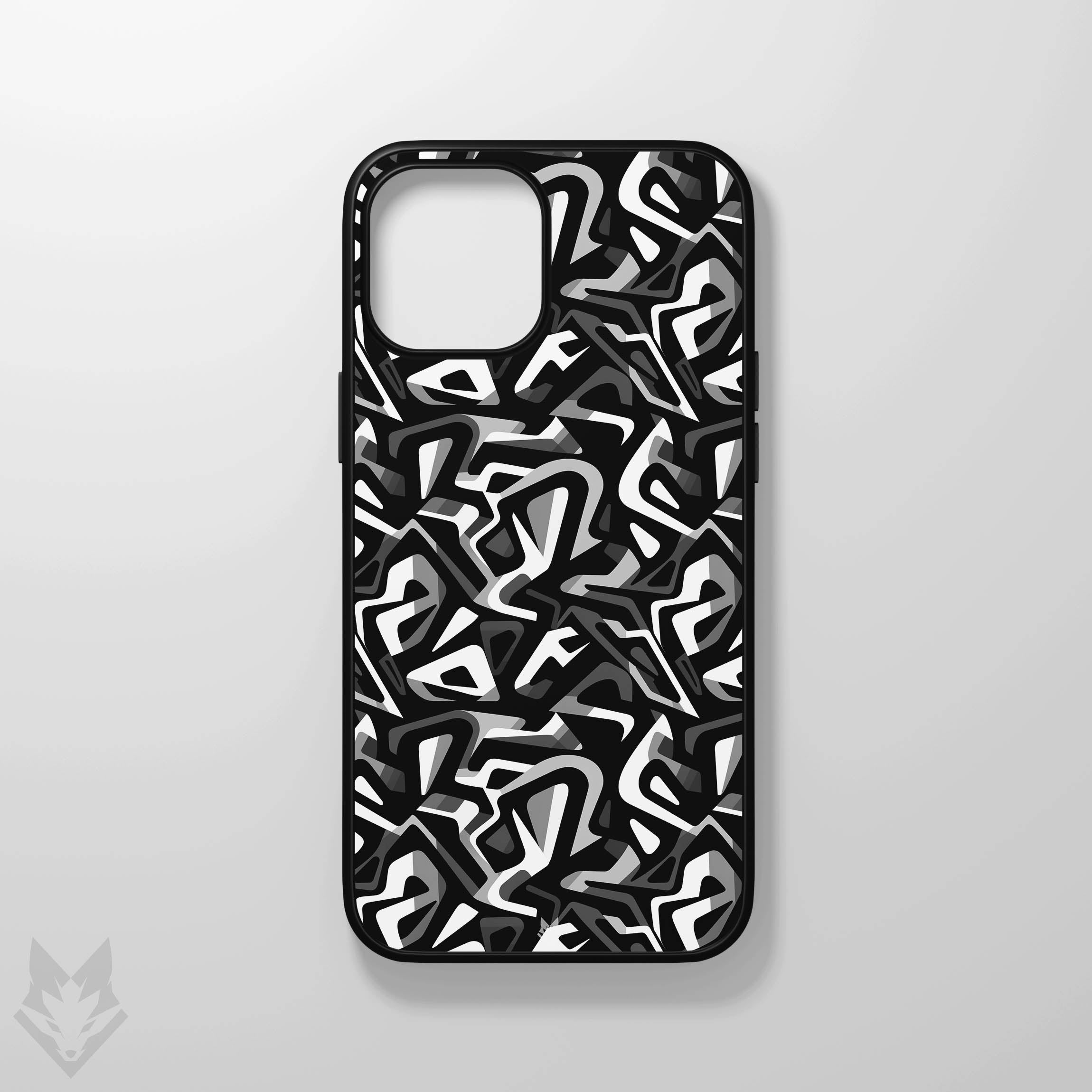 Tempered Glass Glossy iPhone Case Black Texture-3 – Vulpa Design