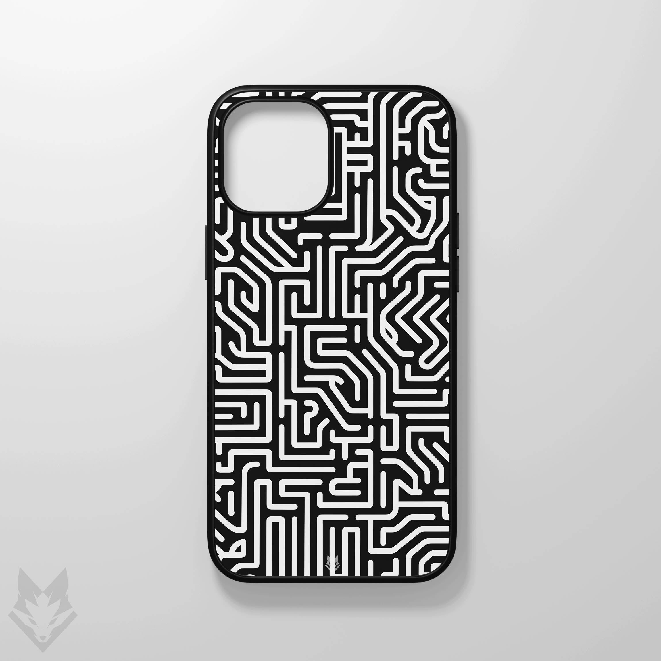 Tempered Glass Glossy iPhone Case Black Texture-4 – Vulpa Design