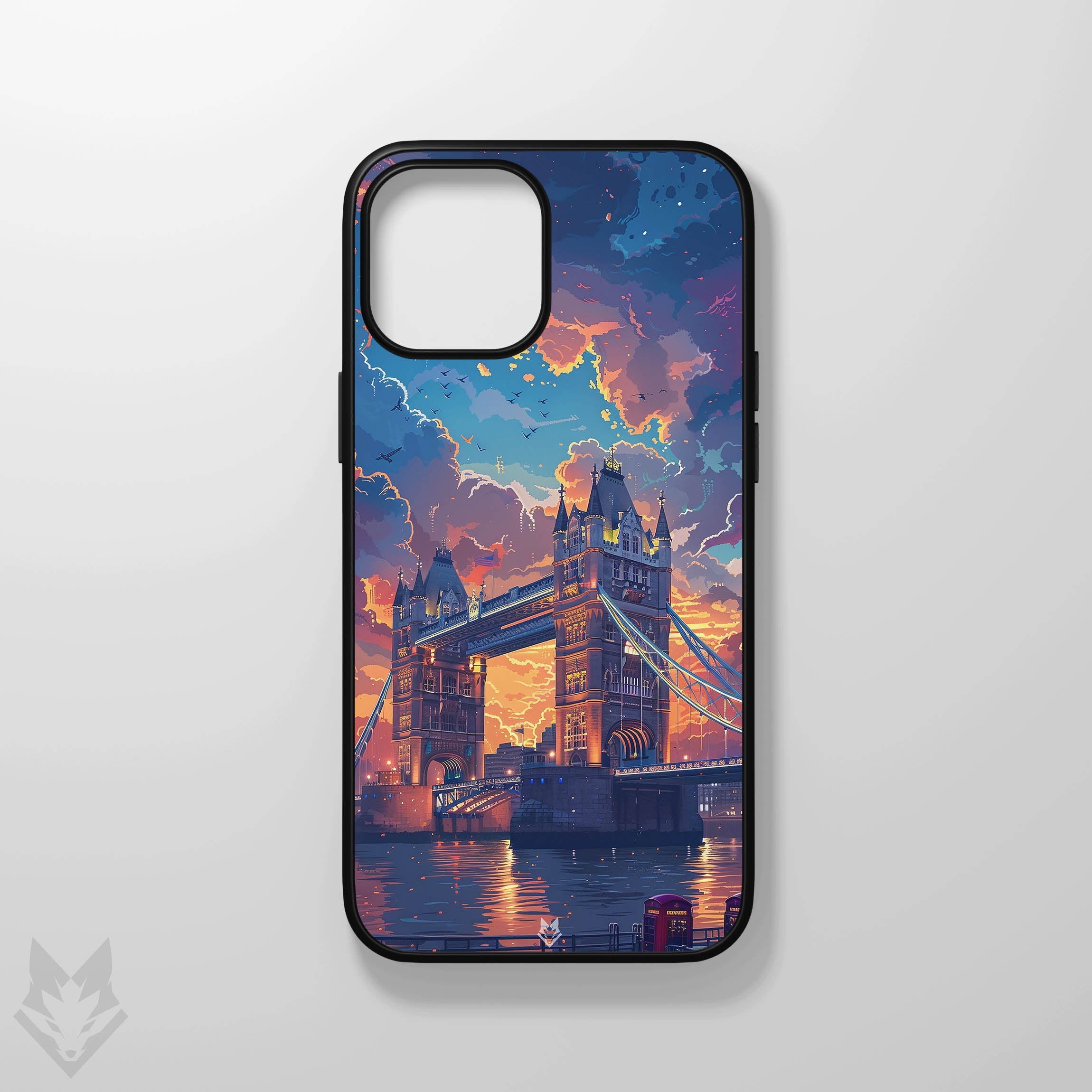 Tempered Glass Glossy iPhone Case Cityscape London – Vulpa Design