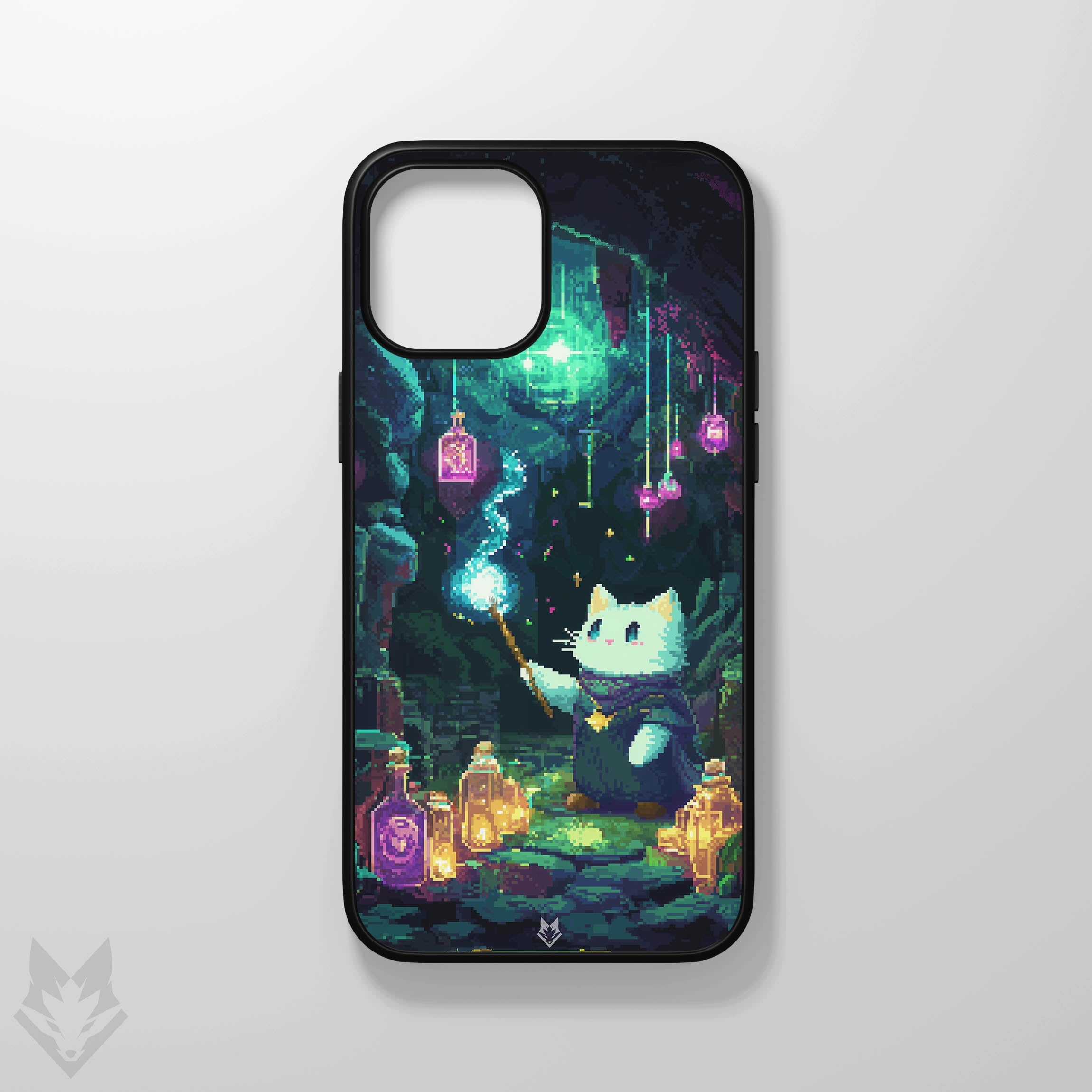 Tempered Glass Glossy iPhone Case Meowverse Potion Paws – Vulpa Design