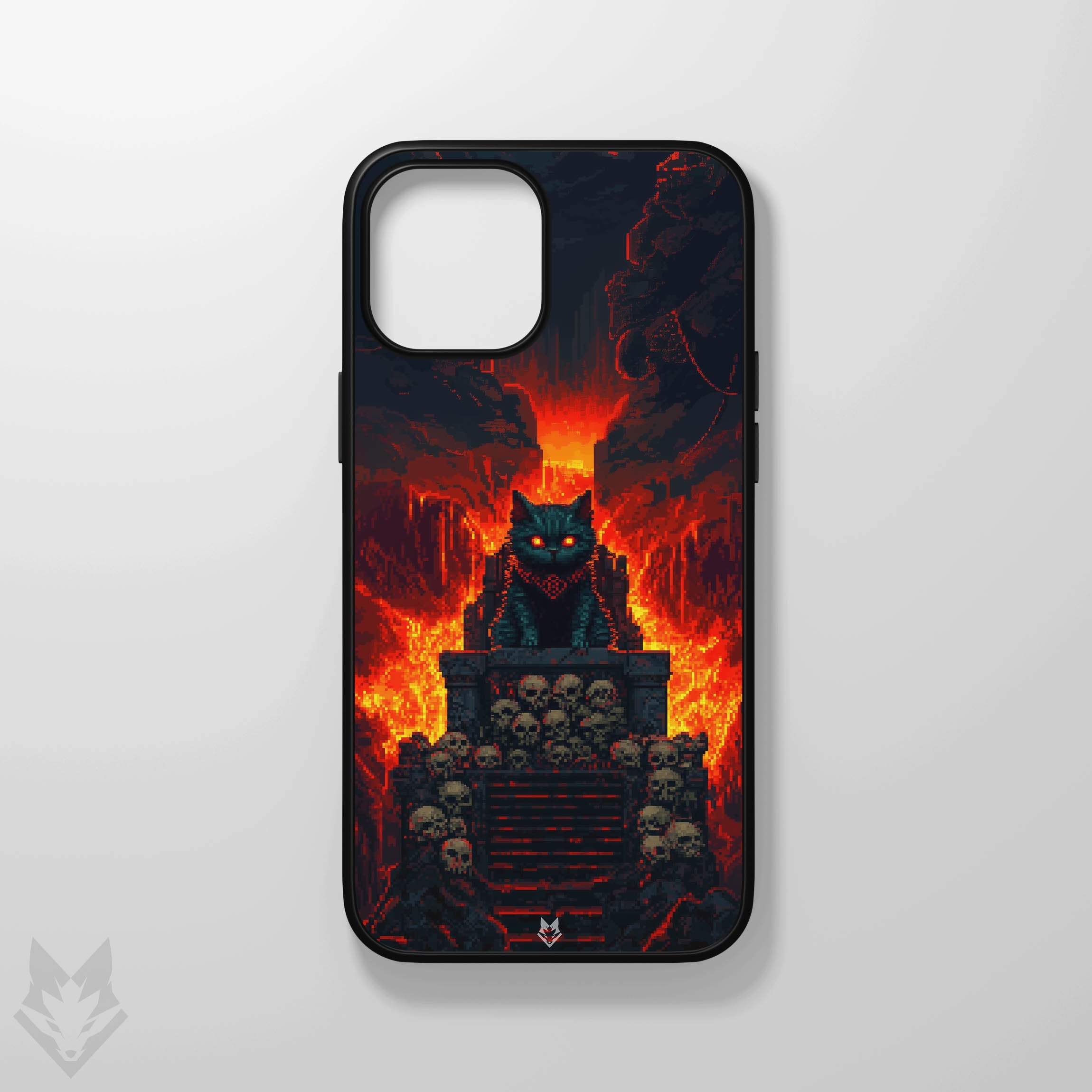 Tempered Glass Glossy iPhone Case Meowverse Hellcat – Vulpa Design