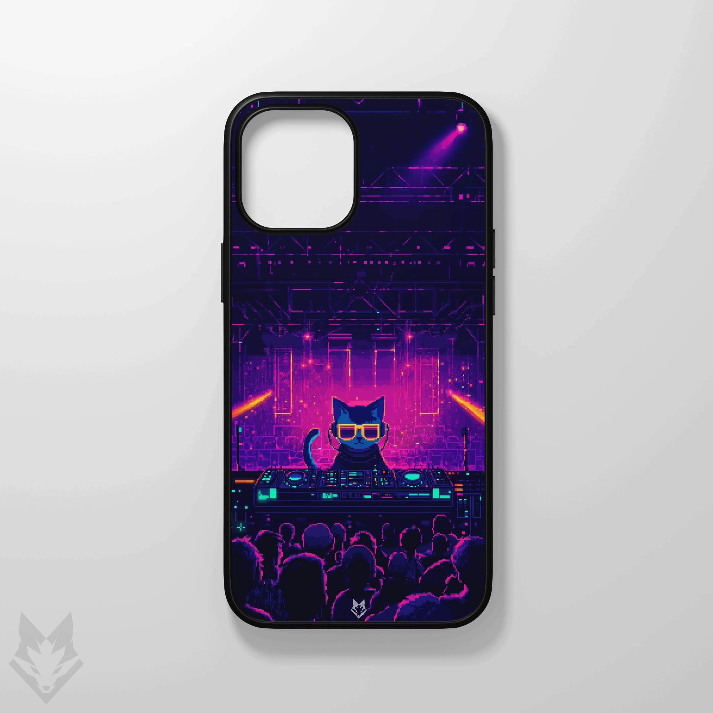 Tempered Glass Glossy iPhone Case Meowverse Meowbeat – Vulpa Design