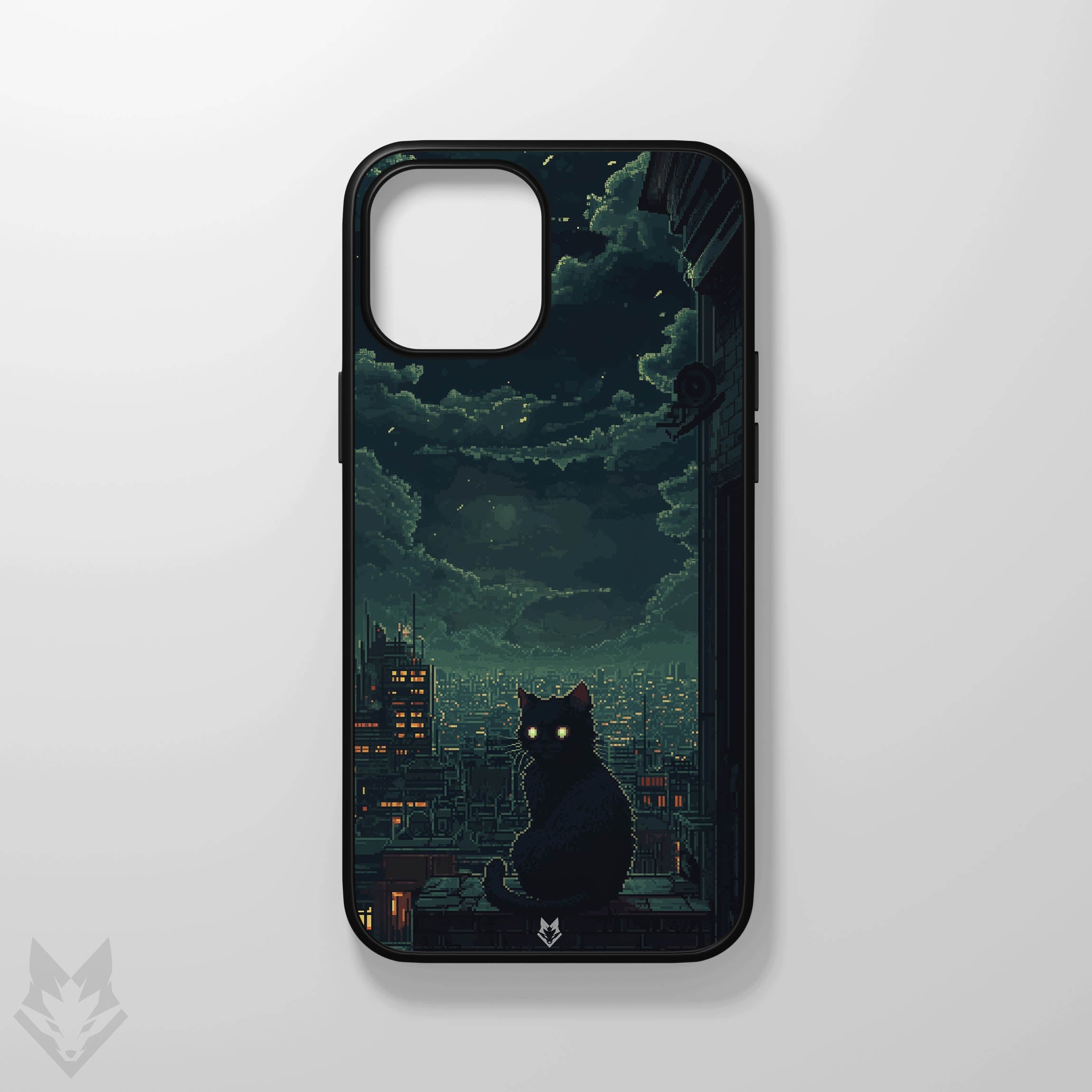 Tempered Glass Glossy iPhone Case Meowverse Batcat – Vulpa Design